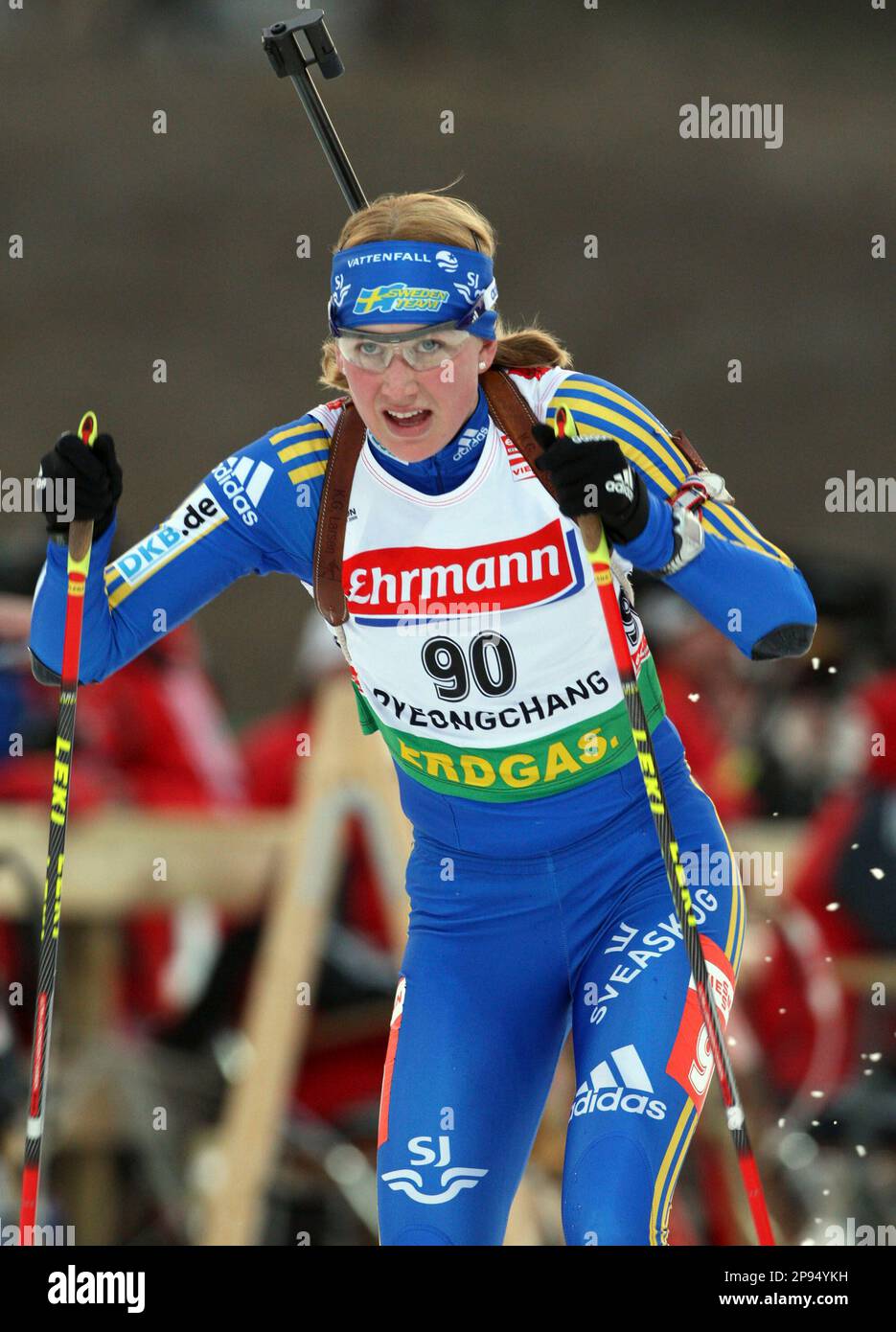 Helena Jonsson of Sweden competes in the women's 7.5km sprint event of ...
