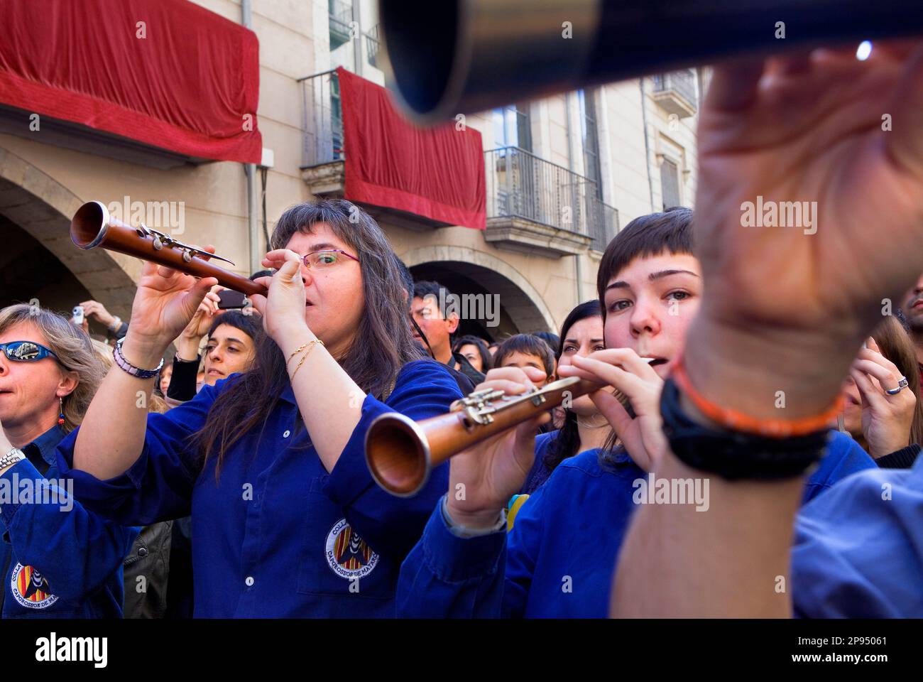 `Grallers´of Capgrossos de Mataró.Musicians.'Castellers' is a Catalan ...