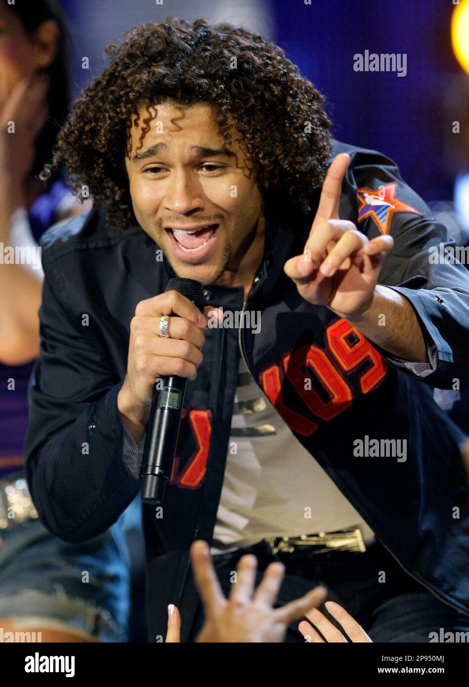 Corbin Bleu performs during halftime at the NBA All-Star Rookie ...