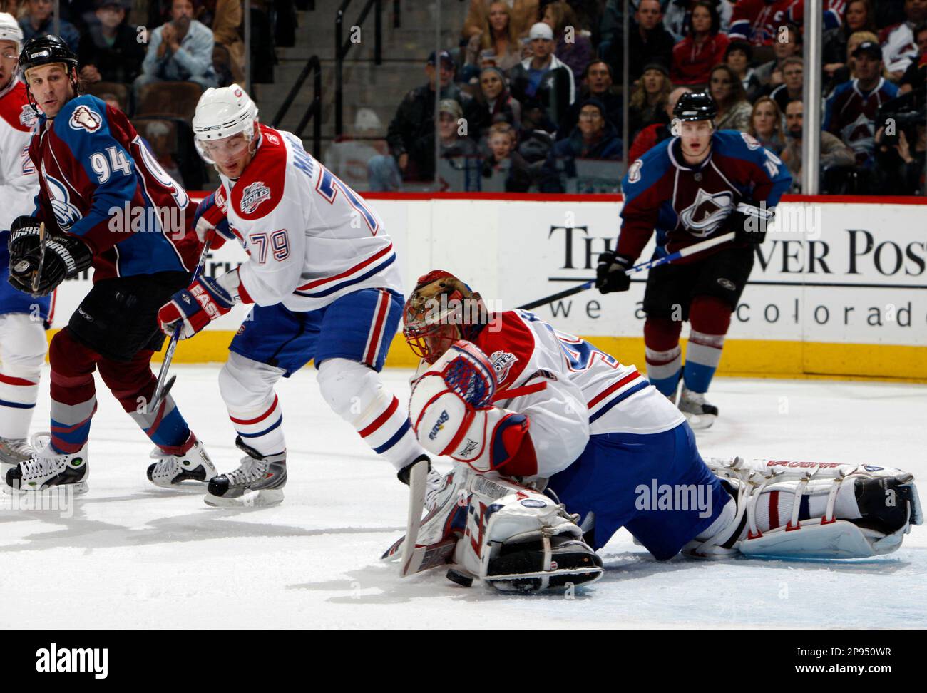 Montreal Canadiens goalie Jaroslav Halak, right, of Slovakia, makes a ...