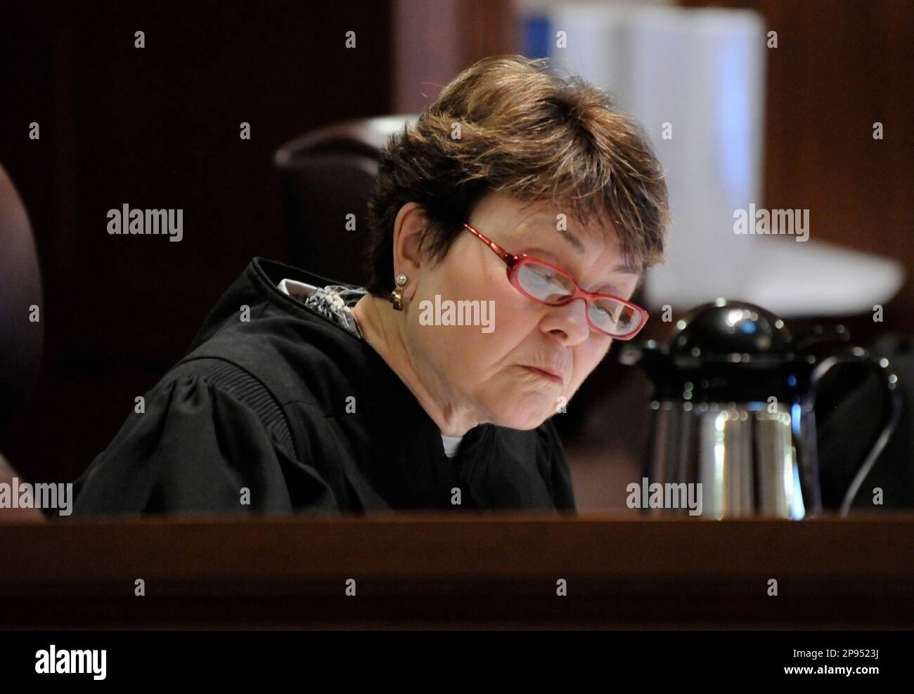 Judge Elizabeth Hayden is shown during the Senate vote recount trial ...