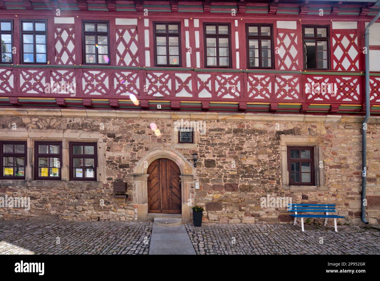Parsonage at the Holy Trinity Church, house facade, historical, half ...