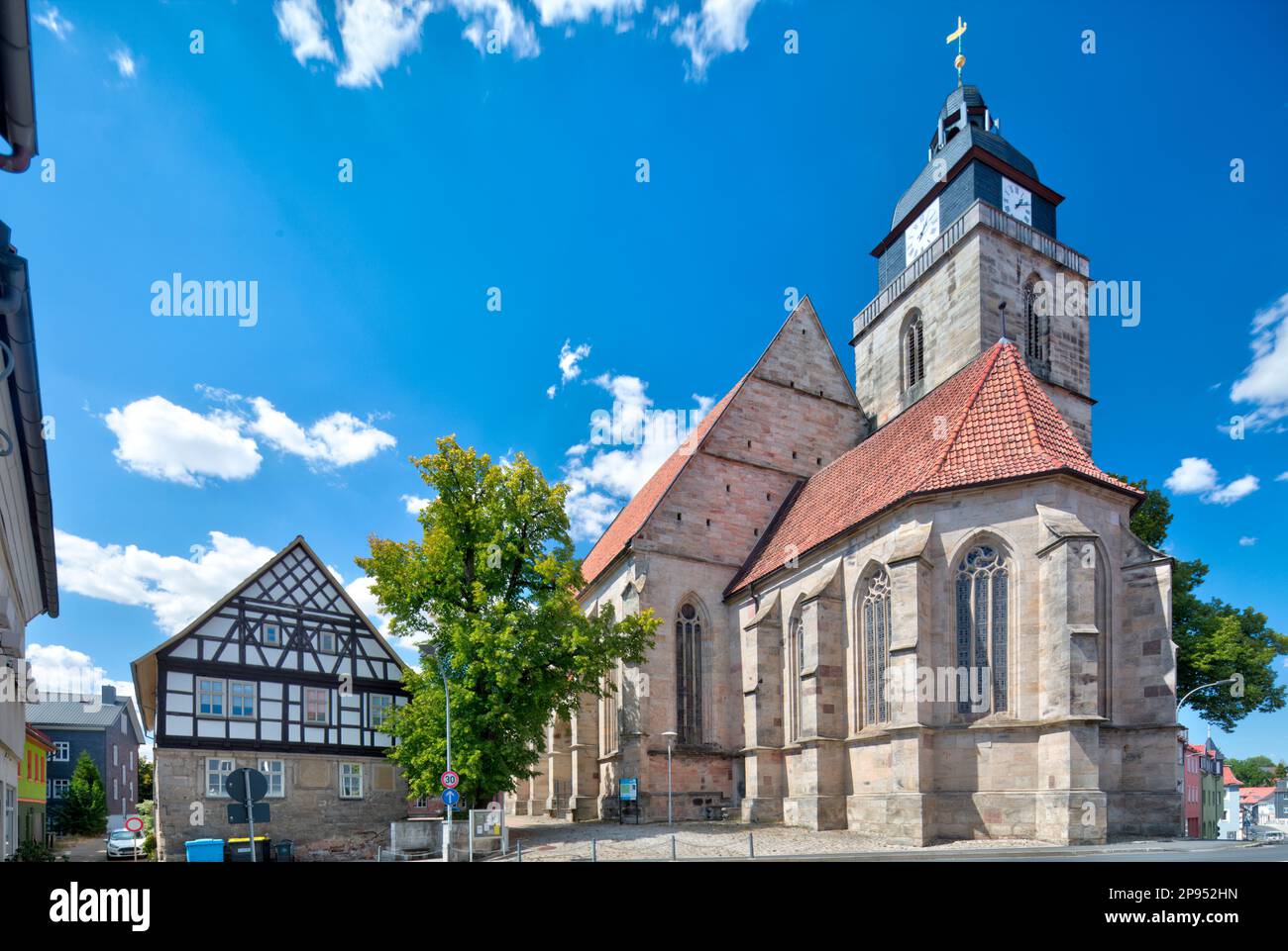 Trinity Church, St. Nikolai, house facade, historical, village view ...