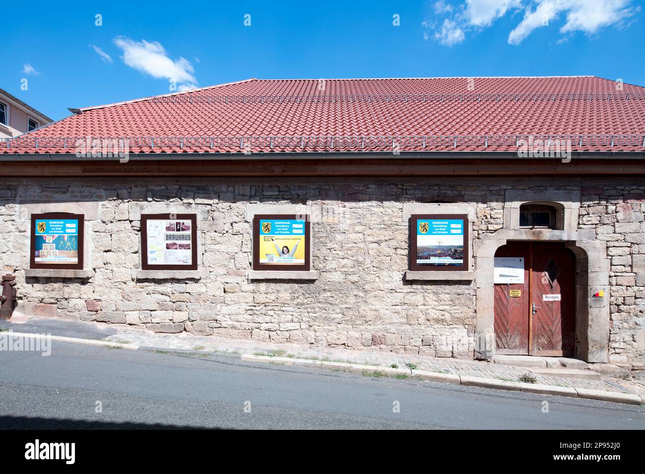 Former brewery, entrance, house facade, historical, house facade ...