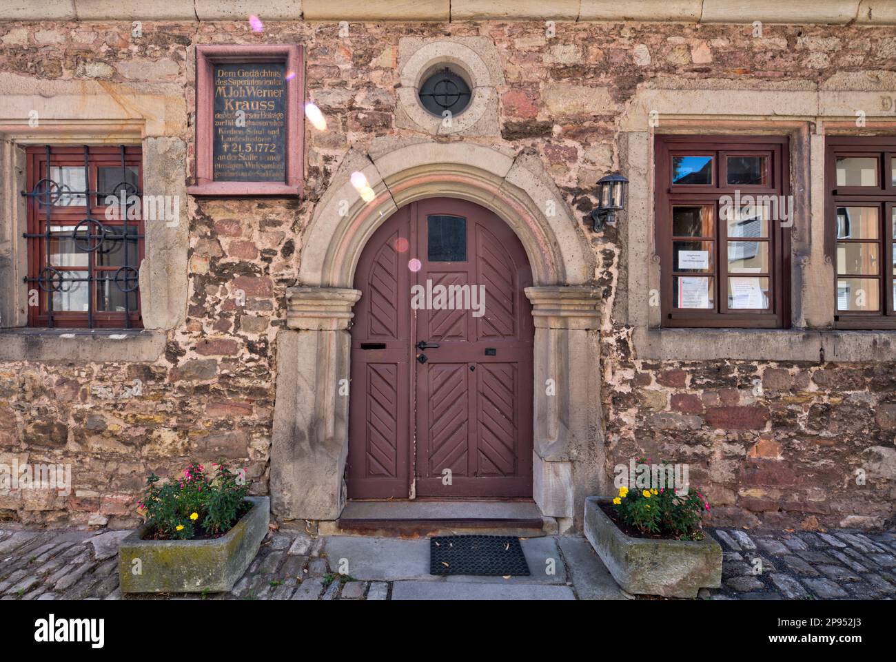 Parsonage at the Trinity Church, entrance, house facade, historical ...