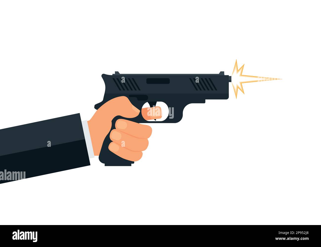 Hand holding gun shoting. Vector illustration EPS 10 Stock Vector Image ...