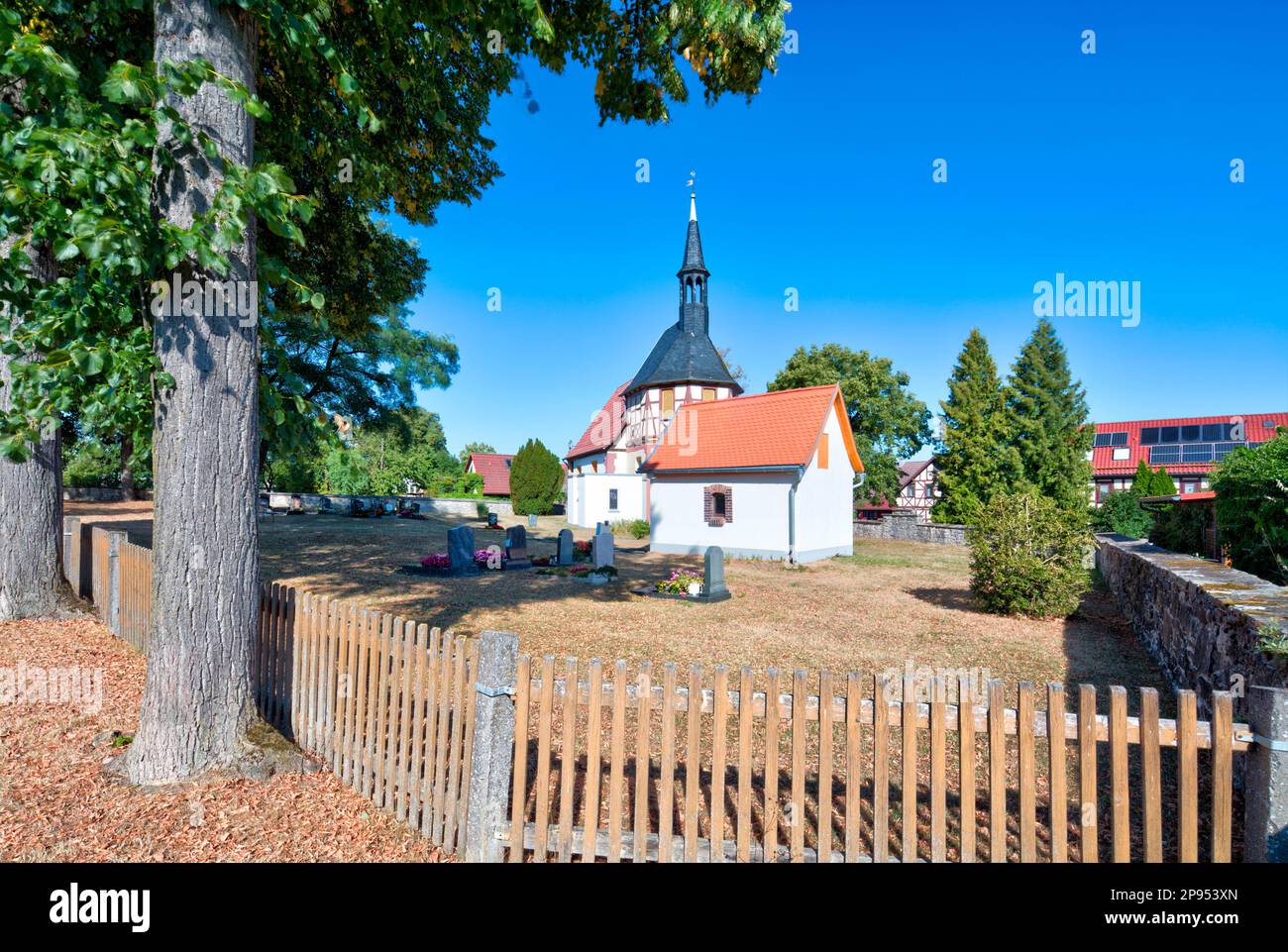 Village church, St. Valentine, cemetery, Protestant, architecture ...