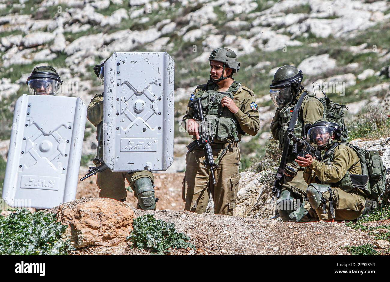Nablus, Palestine. 10th Mar, 2023. Israeli soldiers seen taking ...