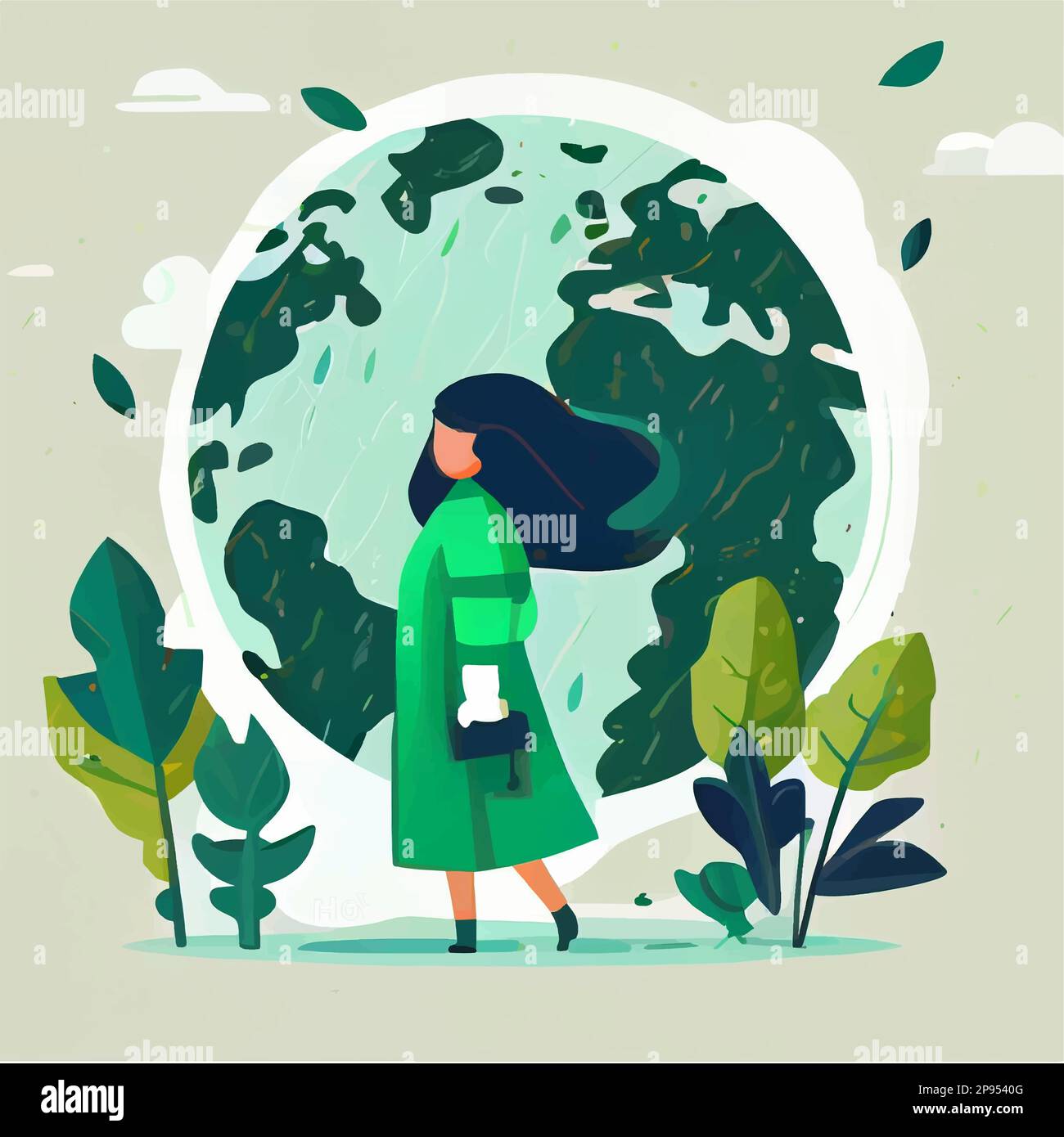 vector illustration isolation of earth planet on hands on white ...