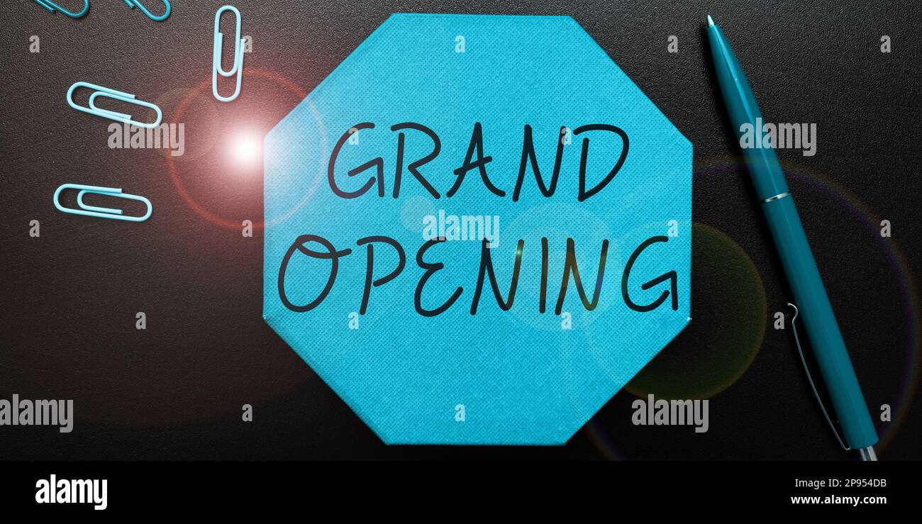 Conceptual caption Grand Opening. Word for Ribbon Cutting New Business ...
