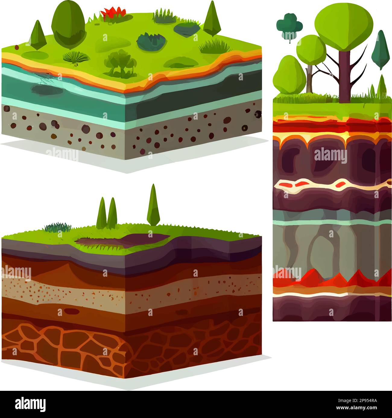 vector illustration of group underground layer of earth Stock Vector ...