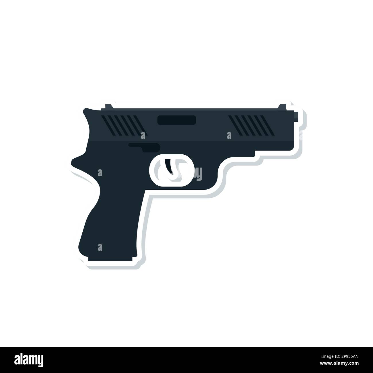 Hand drawn Revolver gun icon in sticker style vector illustration EPS10 ...
