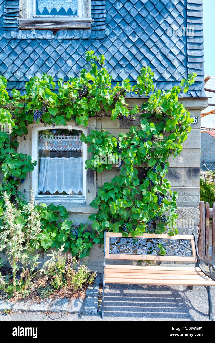 House facade, shingle facade, slate shingle, facade, village view ...
