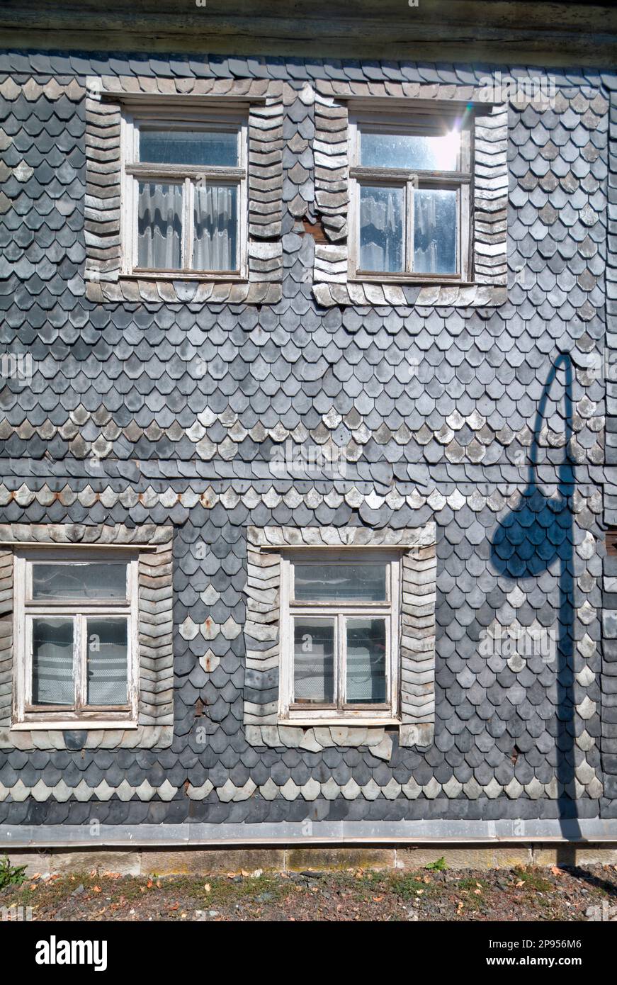 House facade, shingle facade, slate shingle, facade, village view ...