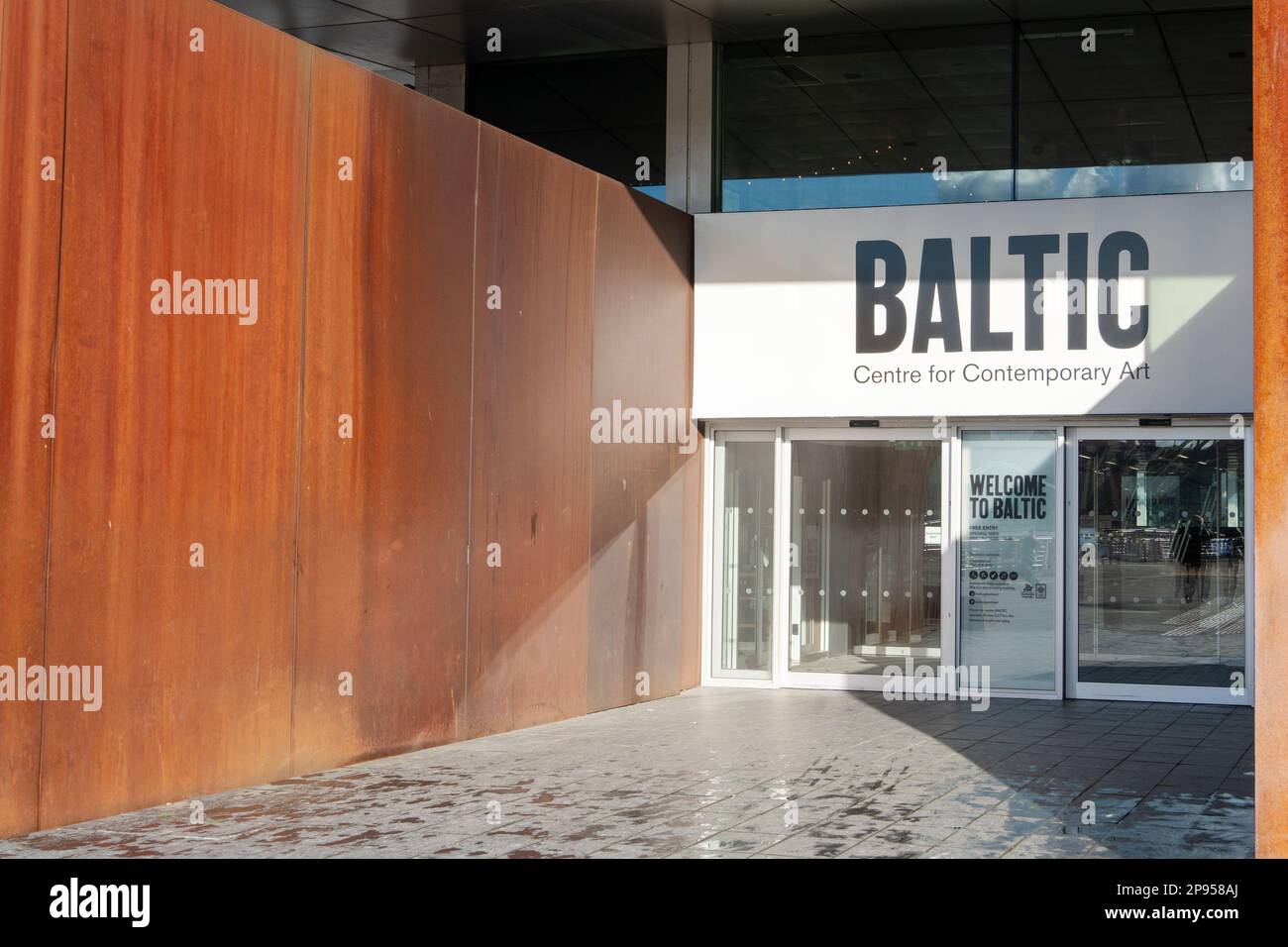Entrance to BALTIC art gallery, on BALTIC Square, Gateshead, UK Stock ...