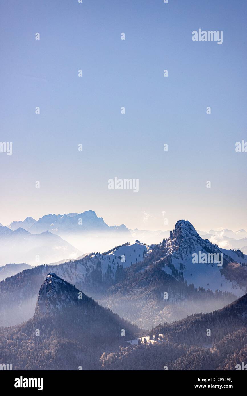 View from Wallberg to Leonhardstein, Roßstein and Buchstein and ...
