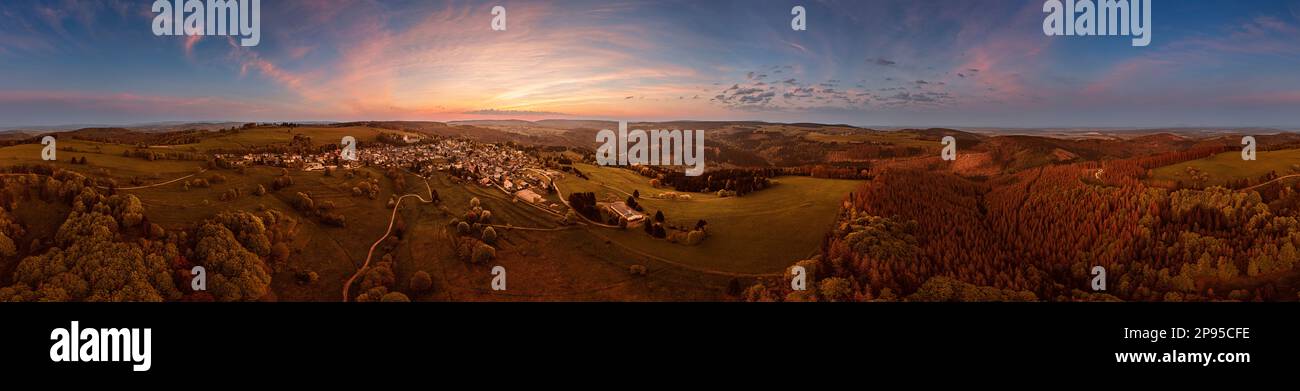 Germany, Thuringia, Masserberg, Schnett, village, mountain meadows ...