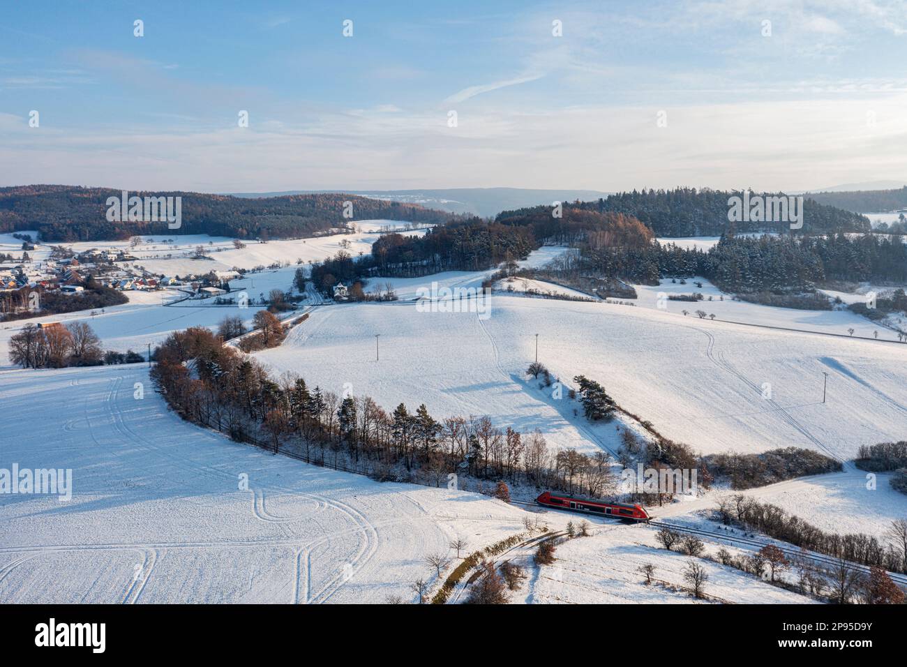 Germany, Thuringia, Bechstedt, regional train 60, train 29885 ...