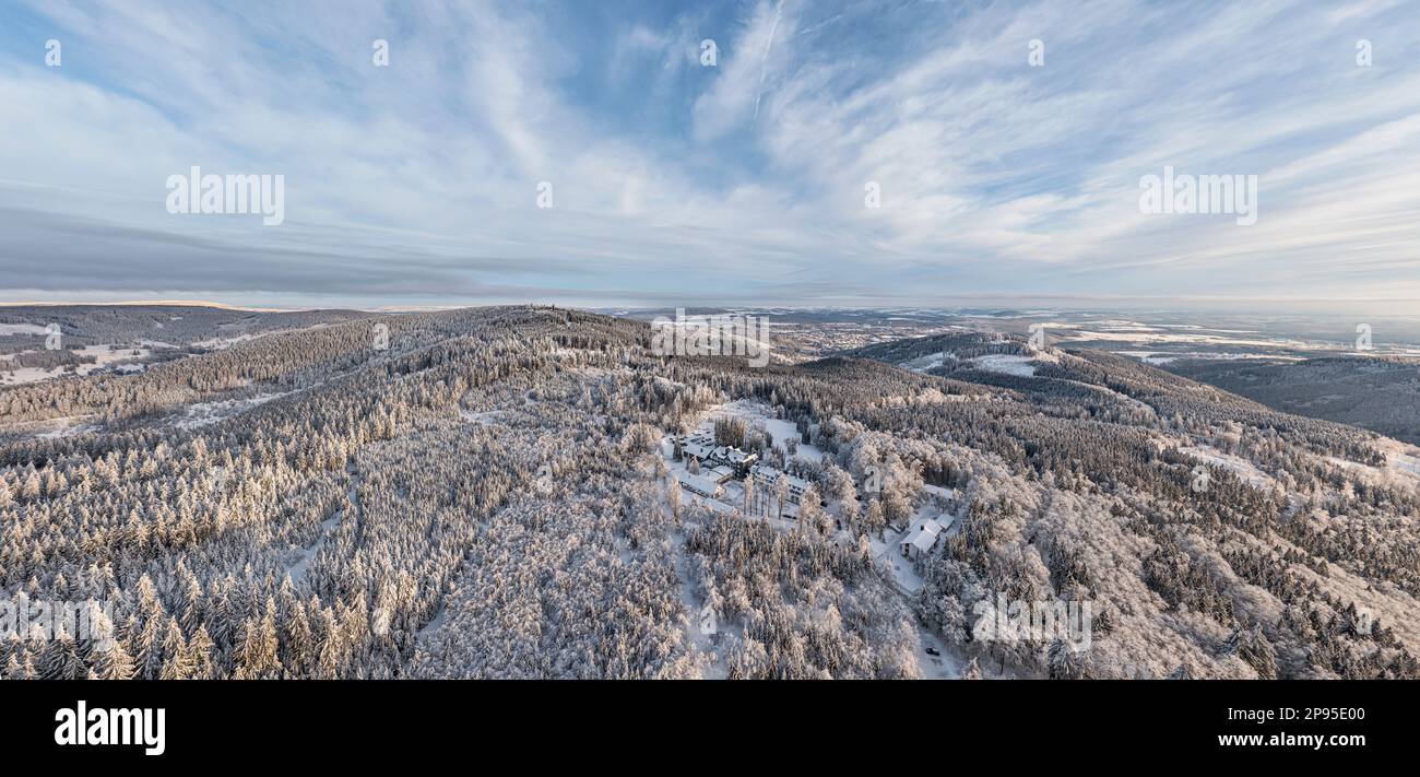 Germany, Thuringia, Ilmenau, hotel, Gabelbach, mountain Kickelhahn ...