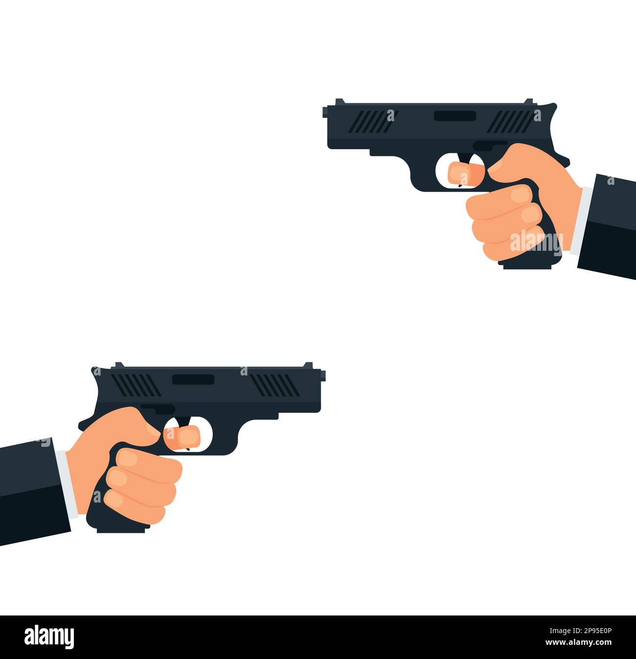 Holding Pistol Two Hands