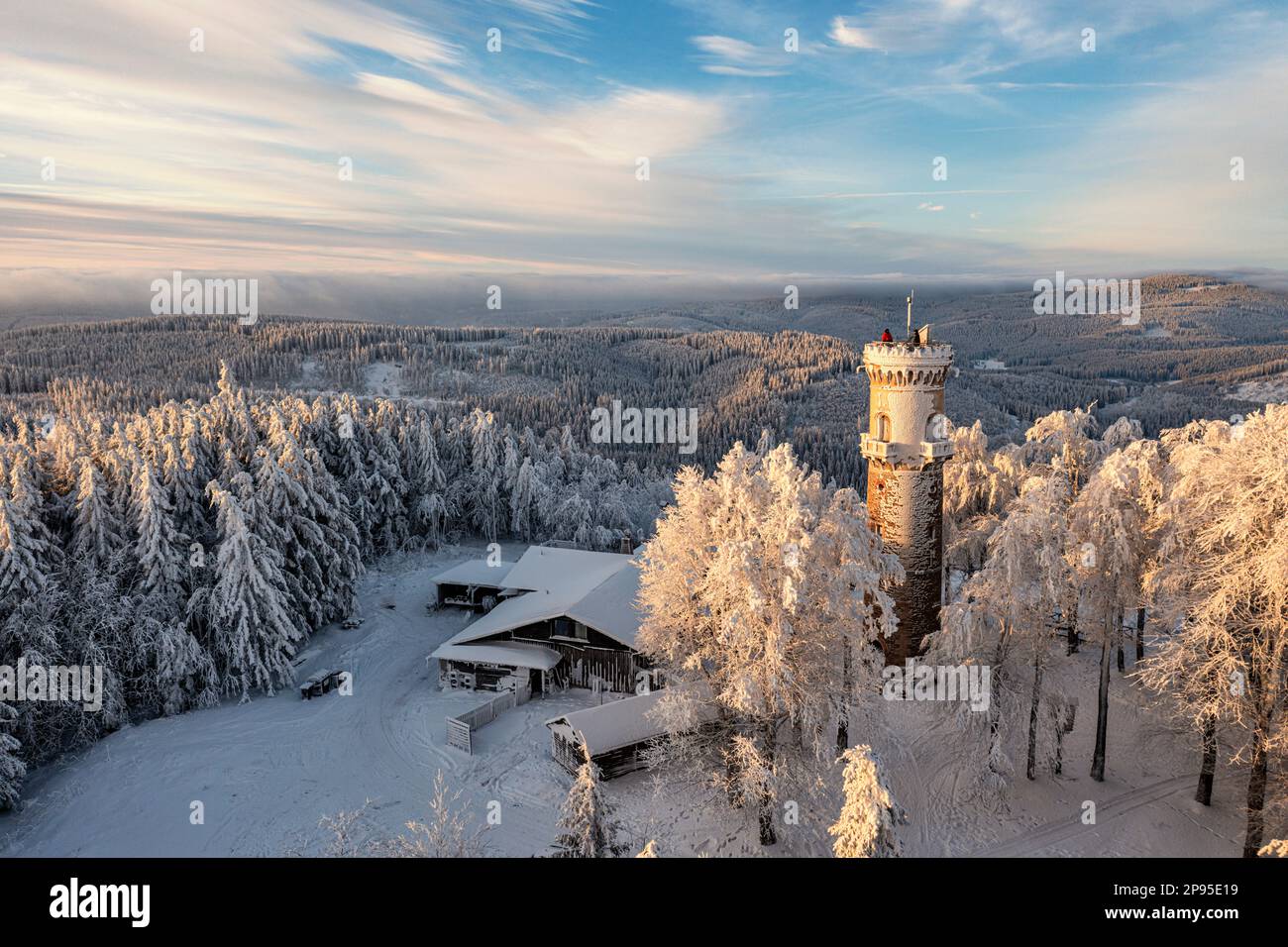 Germany, Thuringia, Ilmenau, Kickelhahn, lookout tower, restaurant ...