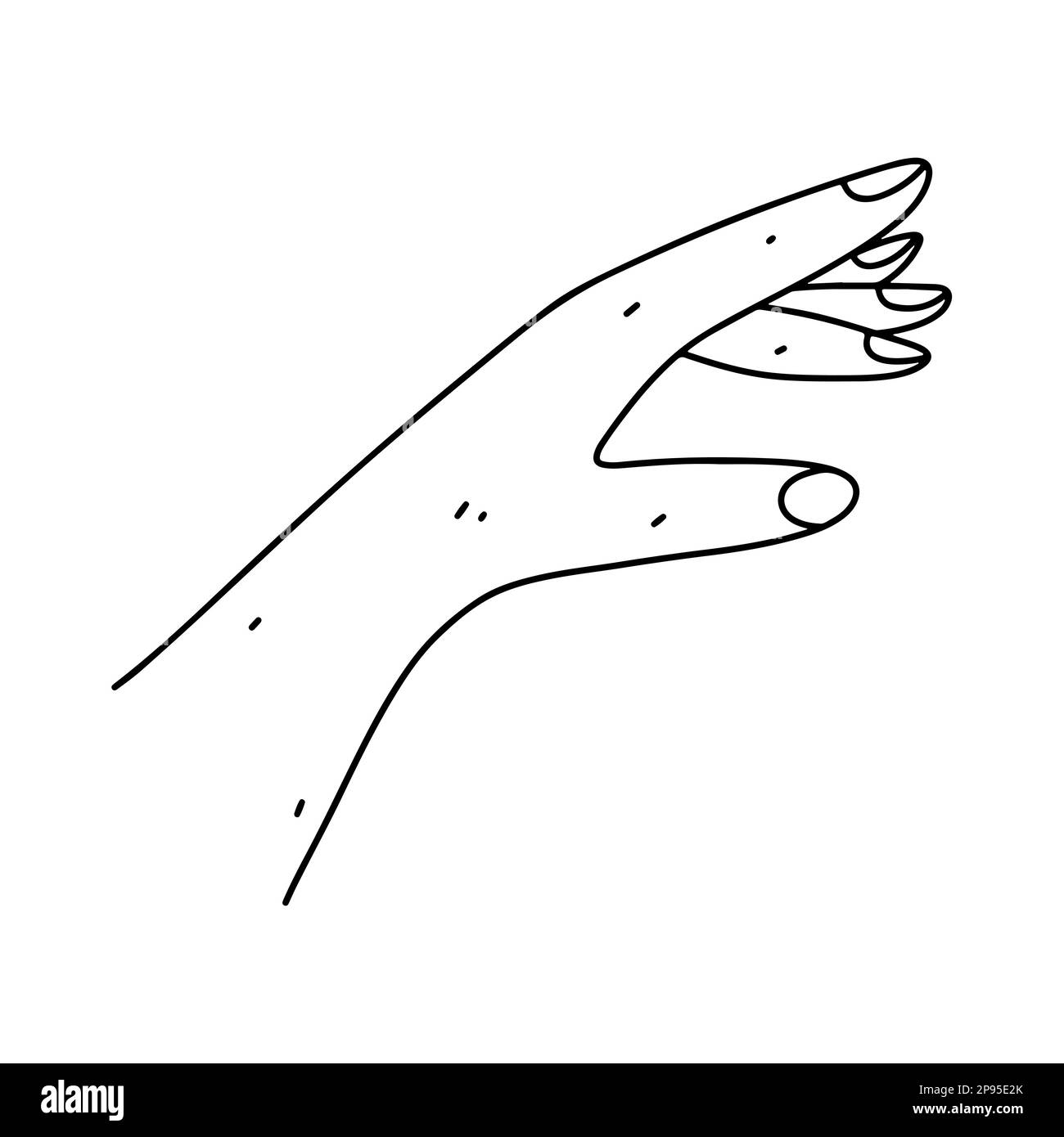 Human hand in hand drawn doodle style. Vector illustration isolated on ...