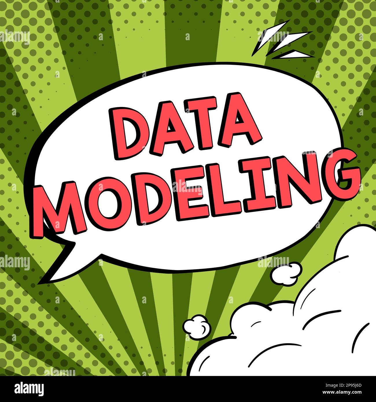 Conceptual display Data Modeling. Business concept process of transferring data between data ...