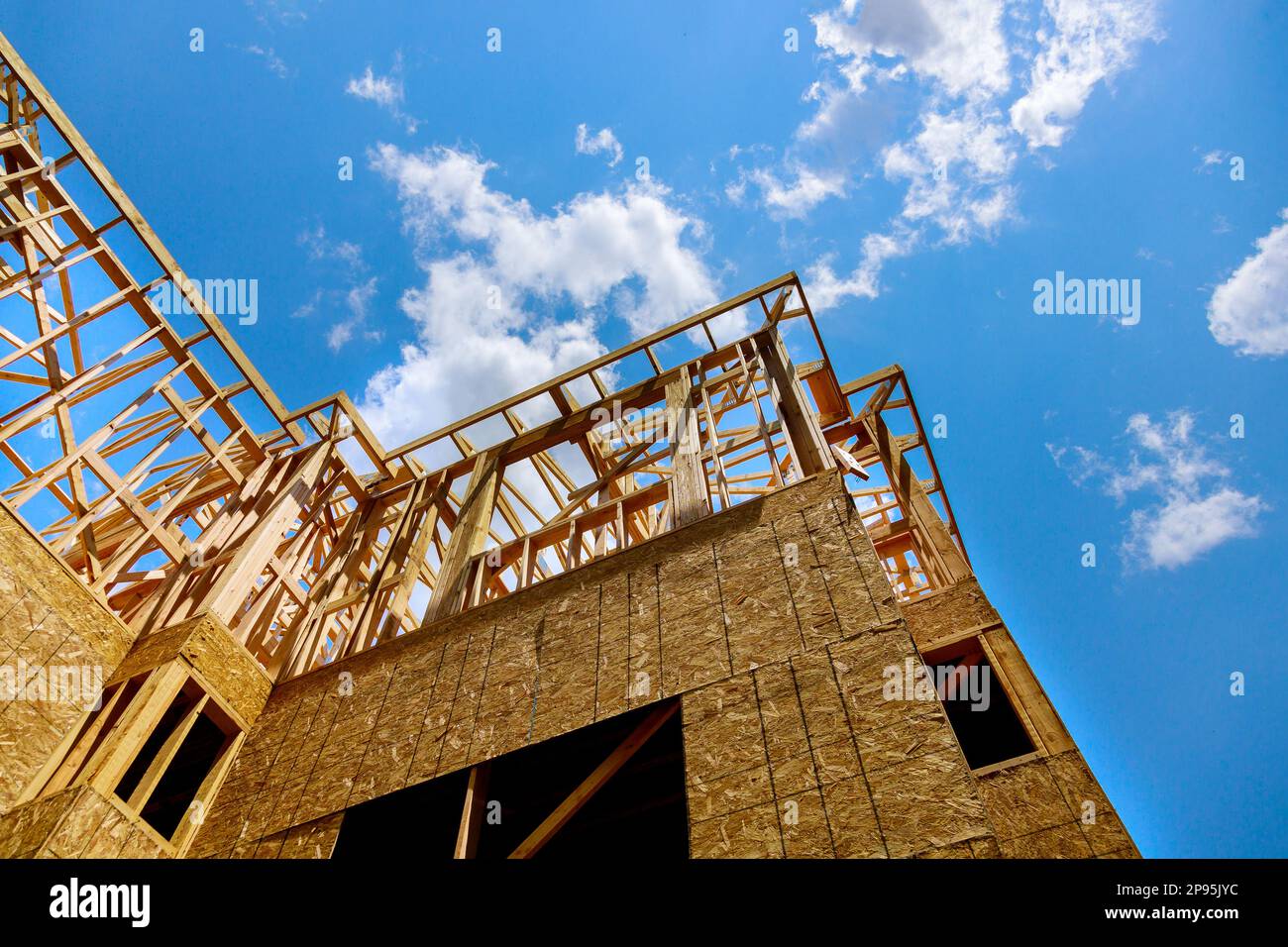 Stick house was built using combination of timber beams and truss ...