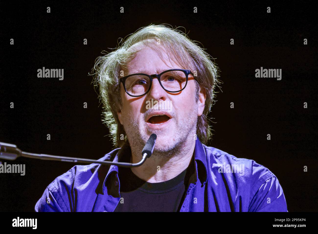 Cologne, Germany. 10th Mar, 2023. Bjarne Mädel, actor, speaks during a ...