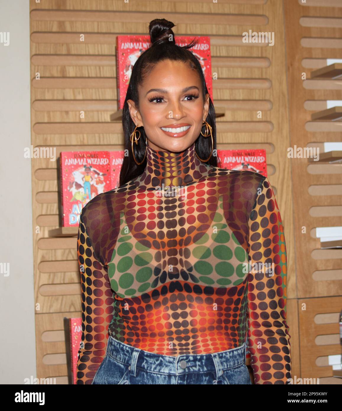 London, UK. Alesha Dixon signs copies of her children’s book Luna Wolf ...