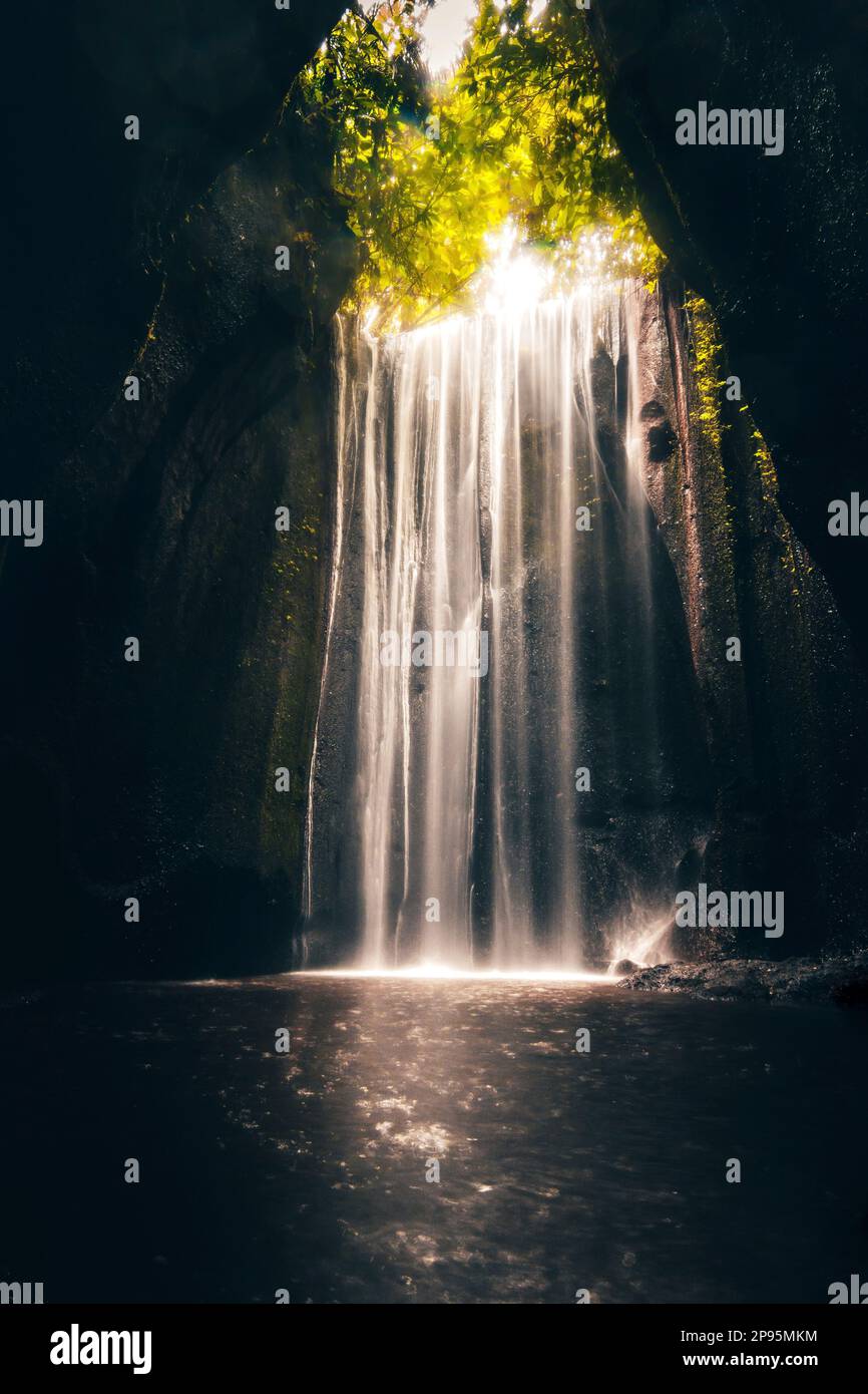 The Tukad Cepung Waterfall on Bali near Ubud, deserted Stock Photo - Alamy