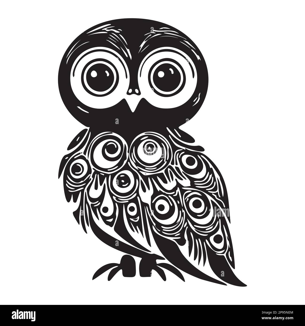 Cute Black And White Owl Clip Art