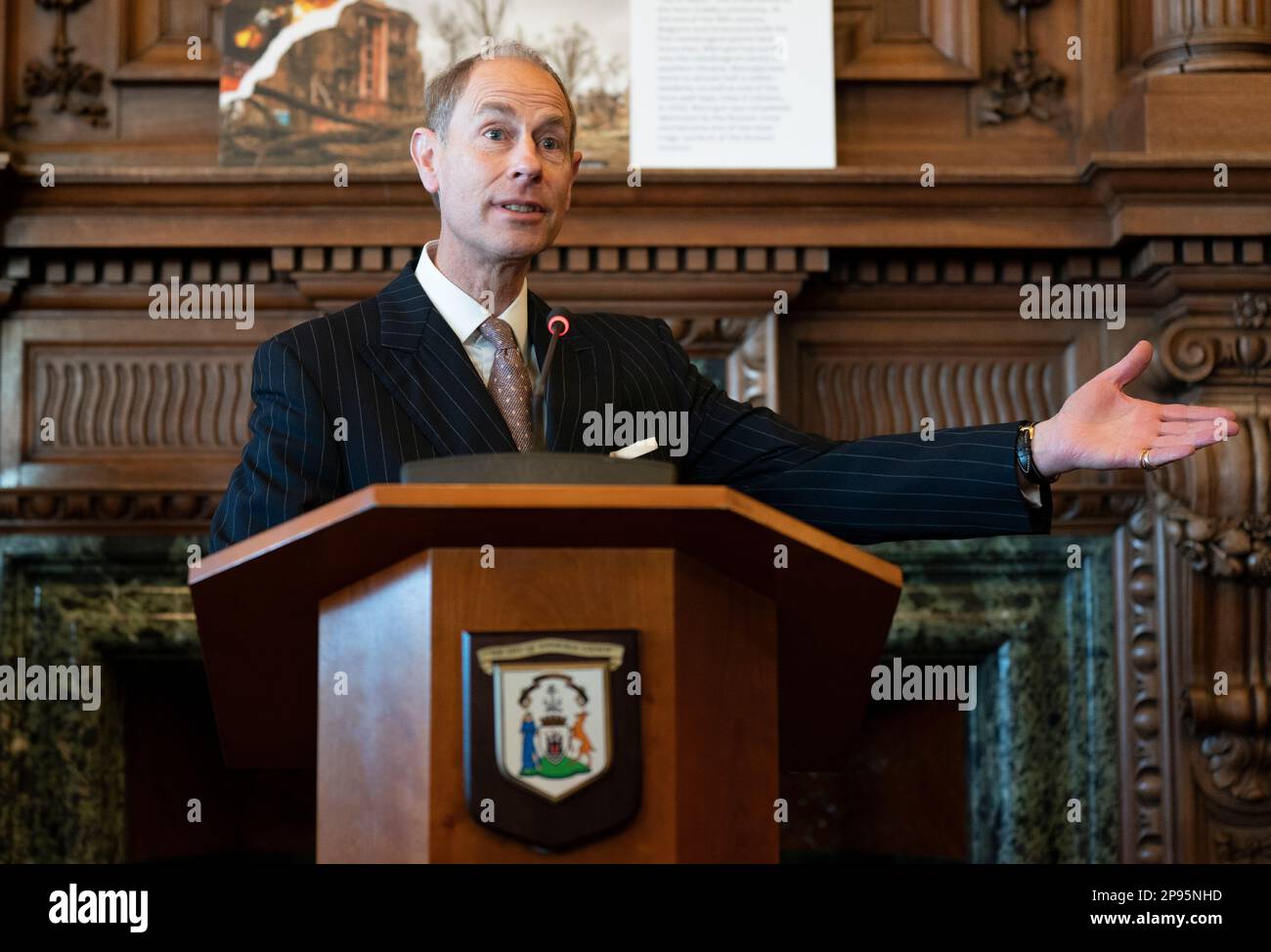 The new Duke of Edinburgh speaking in the City Chambers in Edinburgh ...