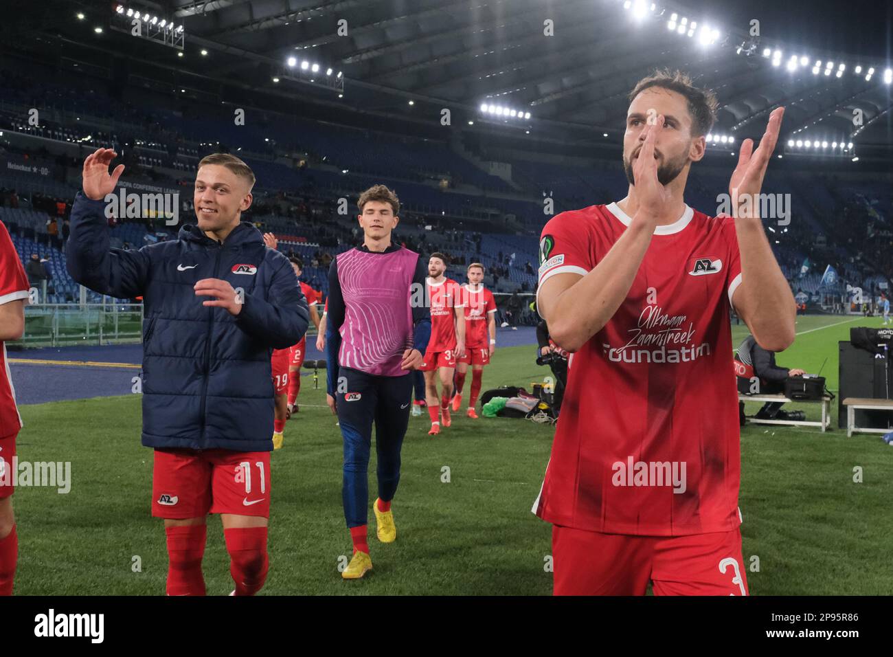 Alkmaar Zaanstreek's Danish forward Jens Odgaard celebration victory match during the round of ...