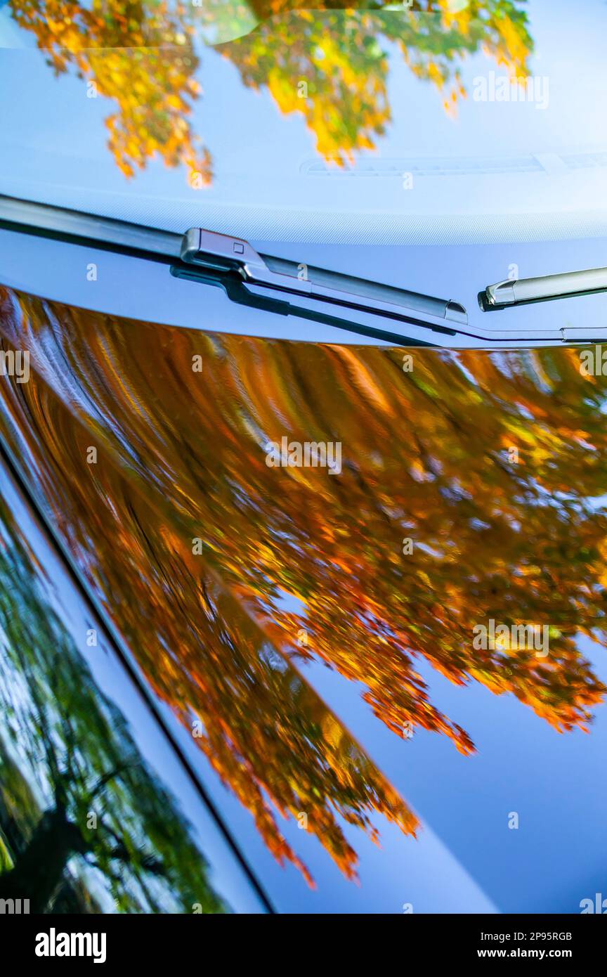 Abstract reflections on a new car Stock Photo - Alamy