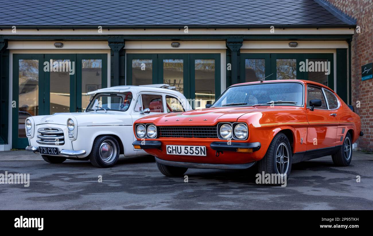 1961 Ford Popular & 1973 Ford Capri RS 3100, on display at the Ford ...