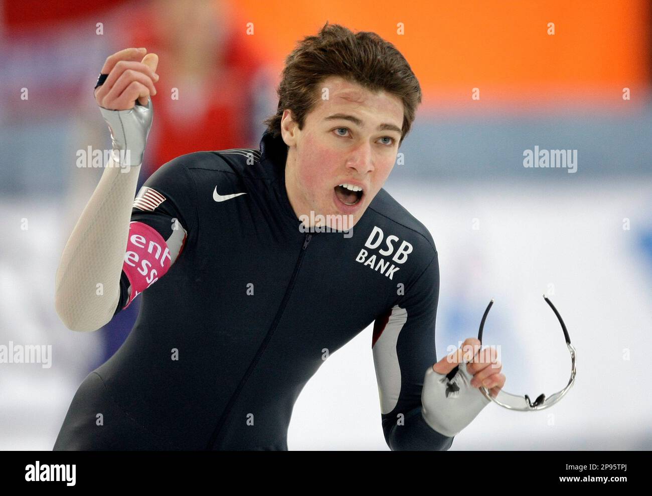 Trevor Marsicano of the U.S. reacts after competing in a men's 1500 ...