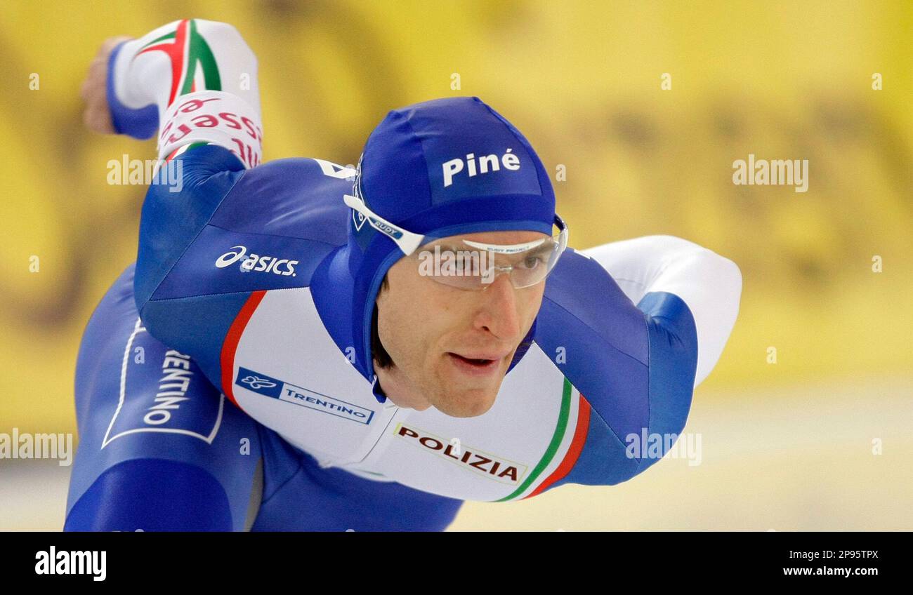 Italy's Enrico Fabris competes in a men's 1500 meter race at the World ...