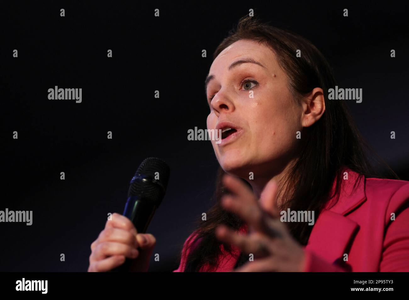 SNP leadership candidate Kate Forbes, speaks during a SNP leadership ...