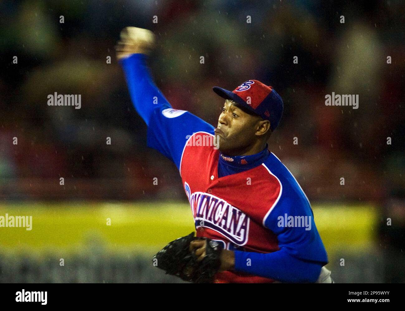 Dominican Republic's Licey Tigres' pitcher Jose Mercedes pitches during ...