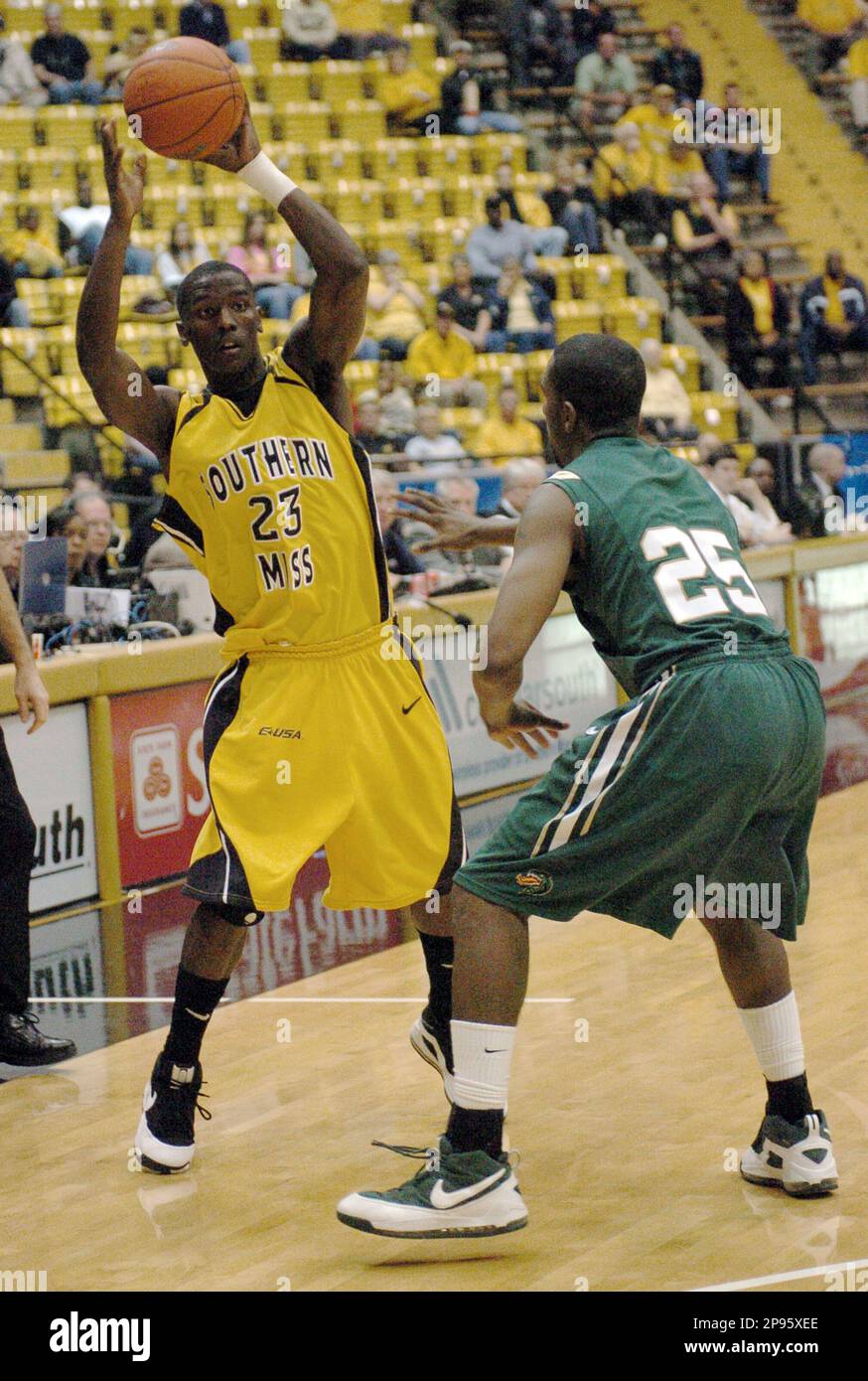 Southern Mississippi guard Craig Craft (23) looks to pass the ball off ...