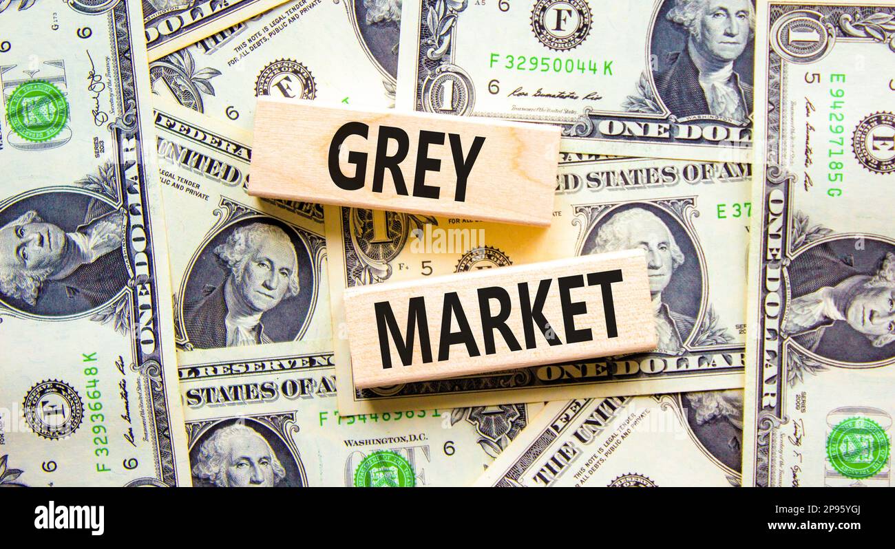 Grey market symbol. Concept words Grey market on wooden block ...