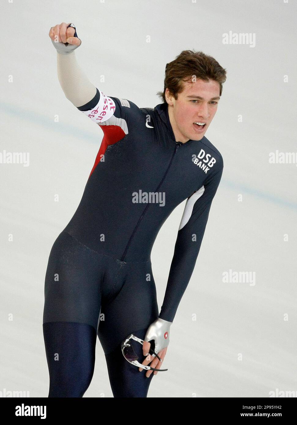 Trevor Marsicano of the U.S. reacts after competing in a men's 5000 ...
