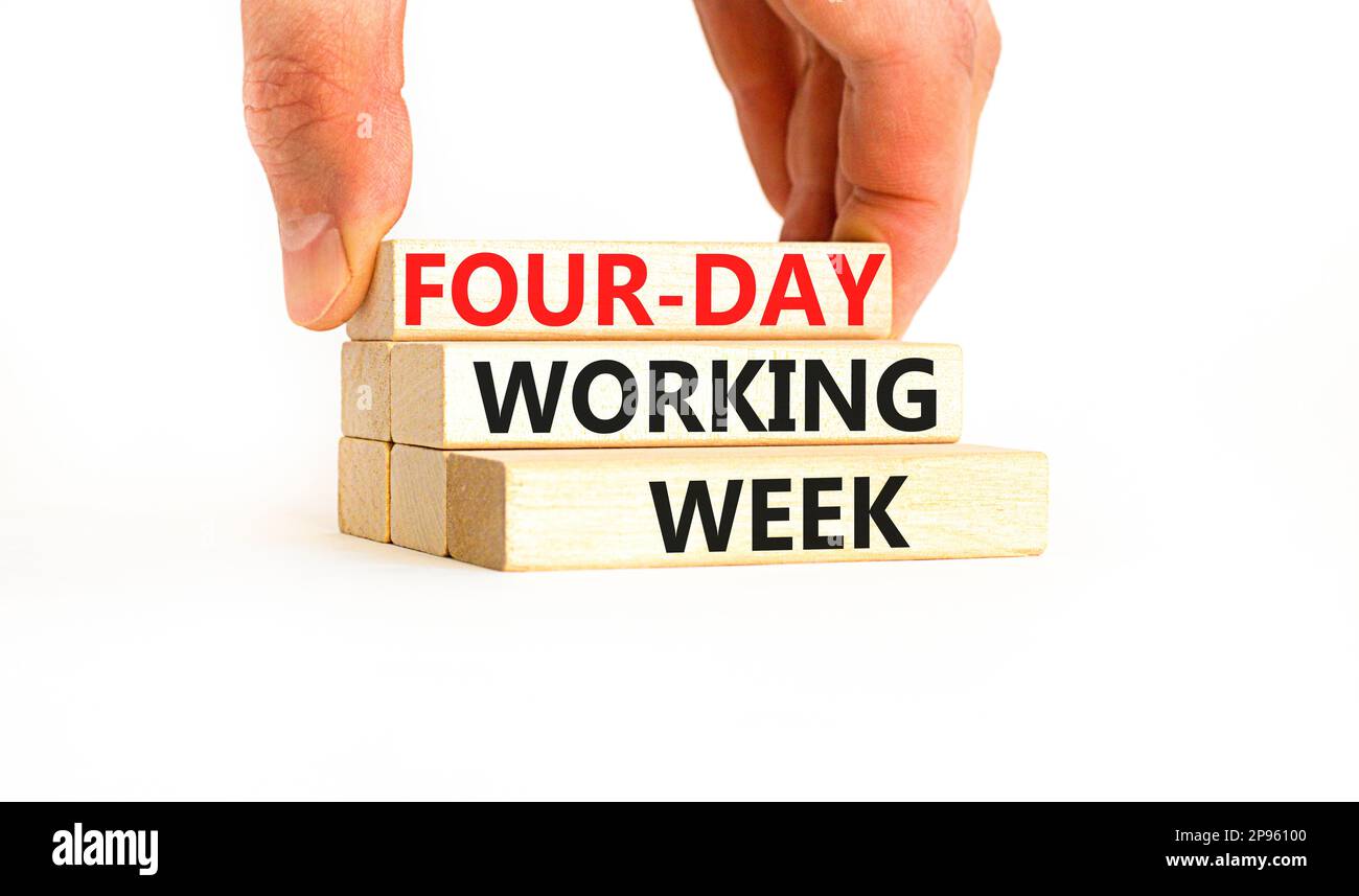 Four-day working week symbol. Concept words Four-day working week on ...
