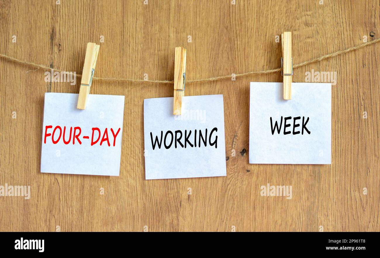 Four-day working week symbol. Concept words Four-day working week on ...