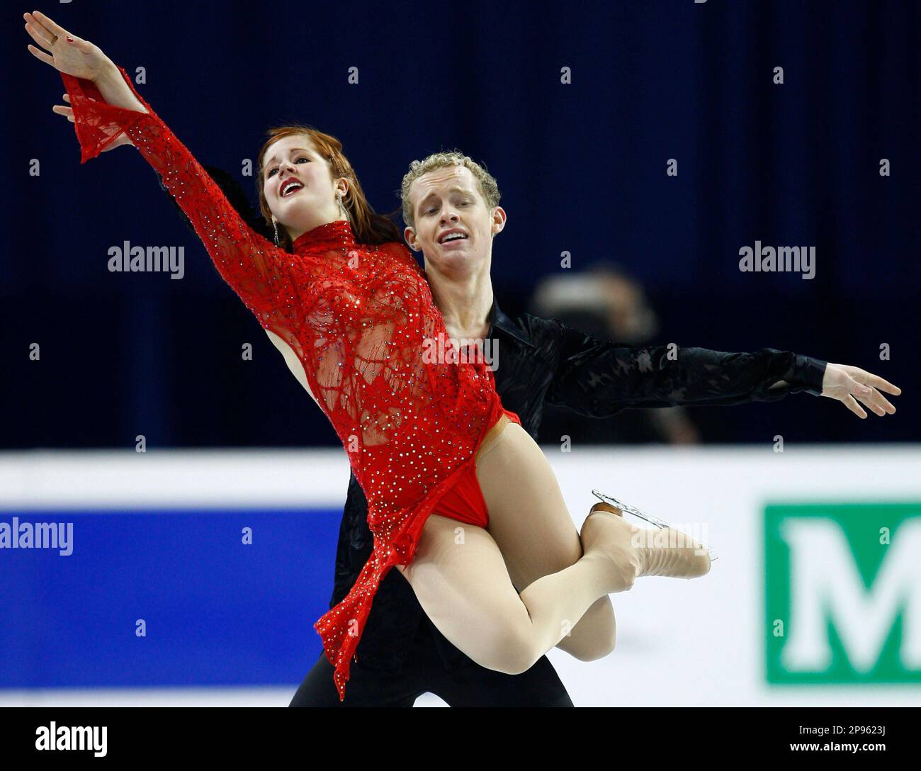 Emily Samuelson and Evan Bates, of the United States, perform their ...