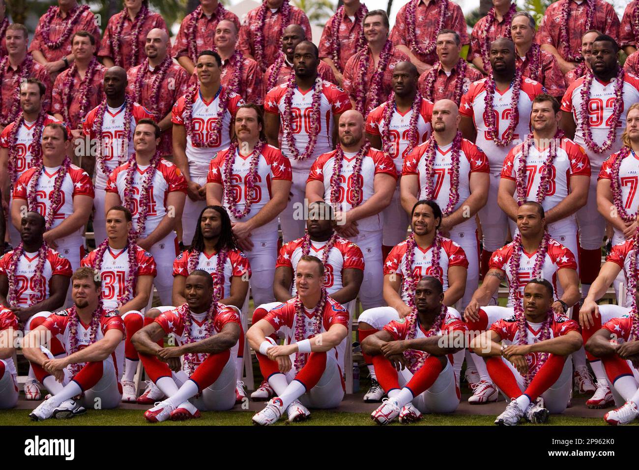 The AFC Pro Bowl NFL football team poses for a photograph at the ...