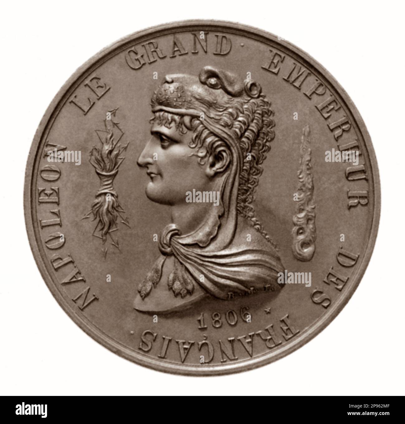 The Emperor NAPOLEONE BONAPARTE ( 1769 - 1821 ), 1806 medal for the ...