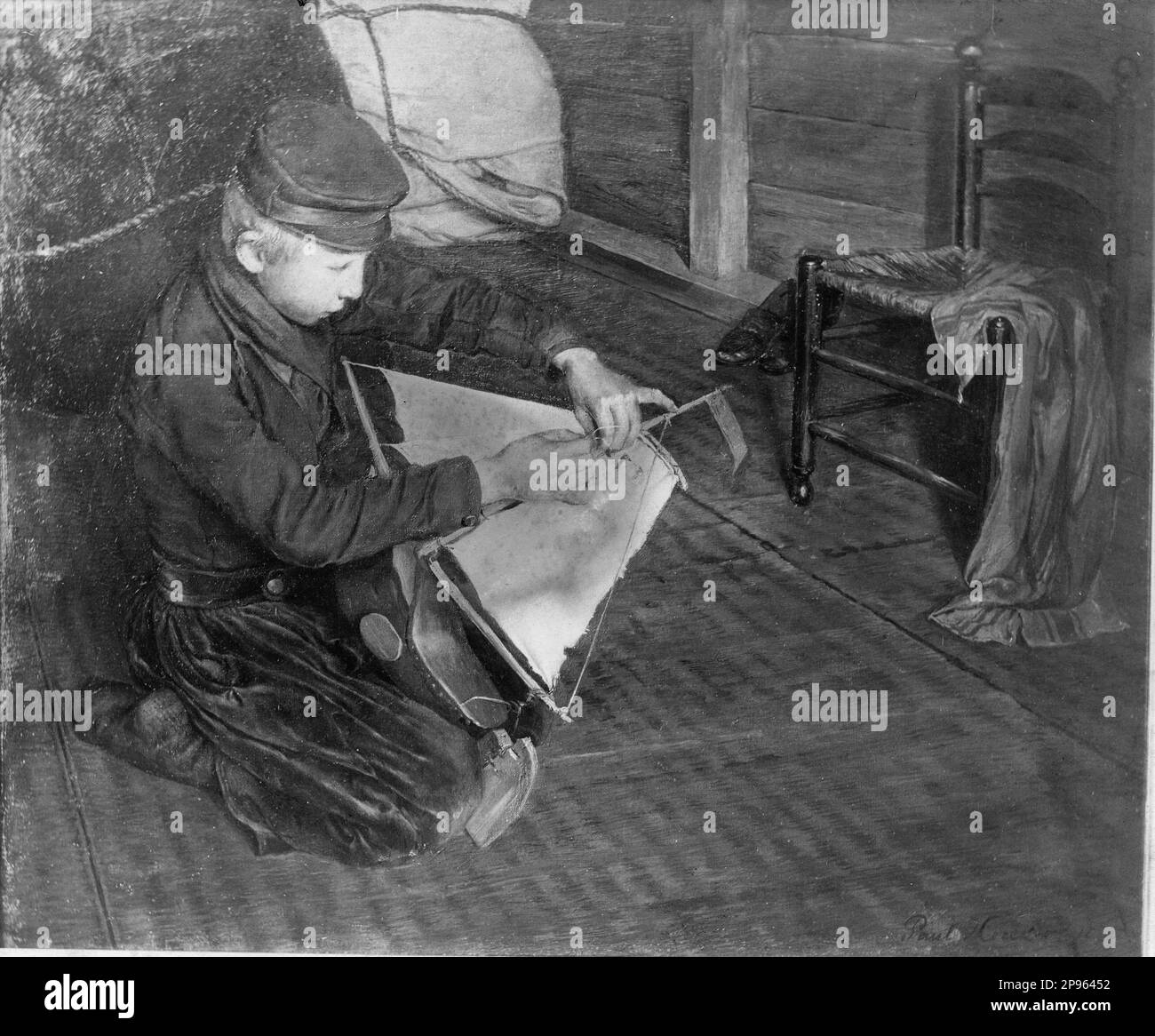 1889 , GERMANY : The painting SEGELBOOT by the Secessionist german ...