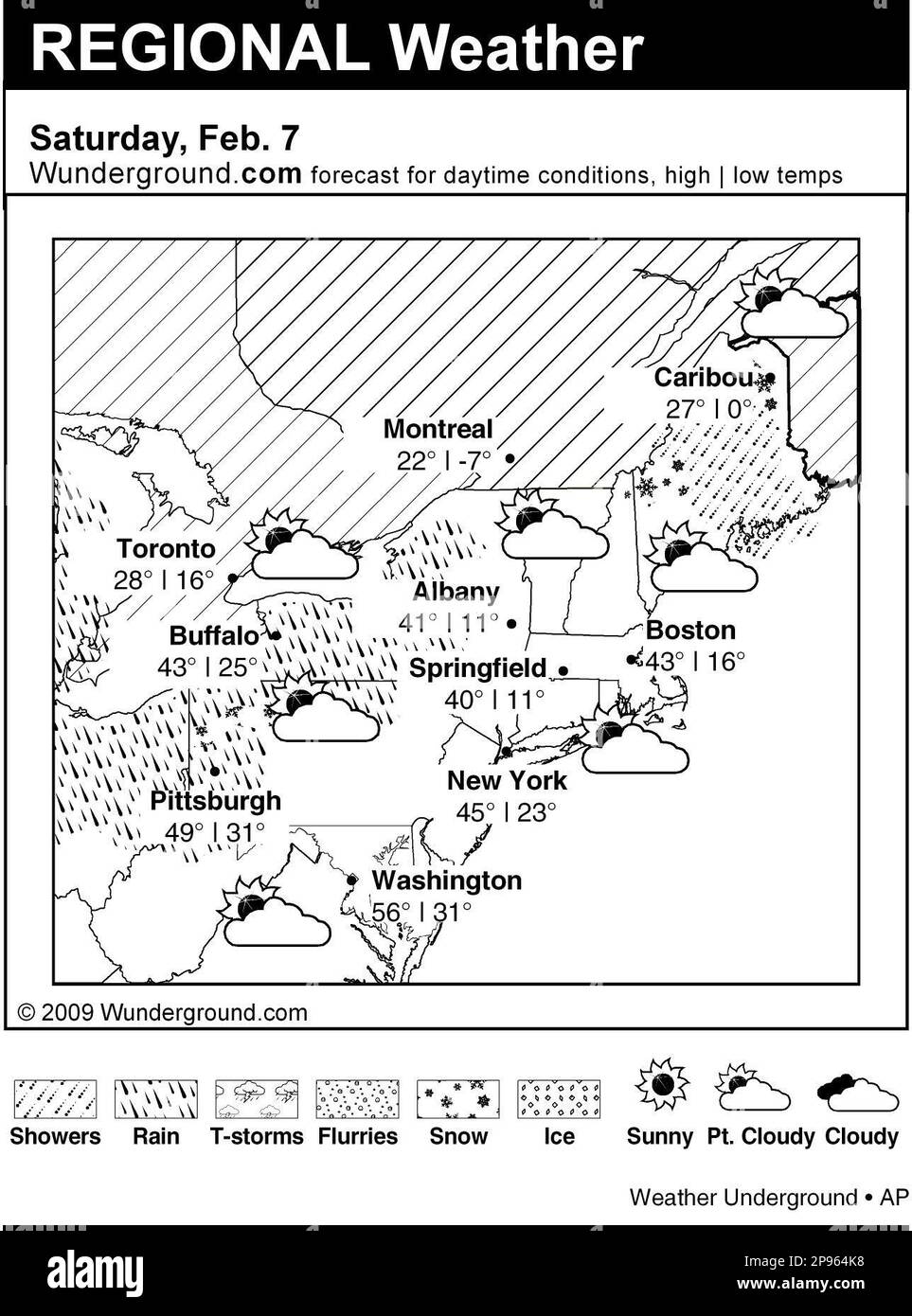 This is the Weather Underground forecast for Saturday, Feb. 7, 2009 for ...